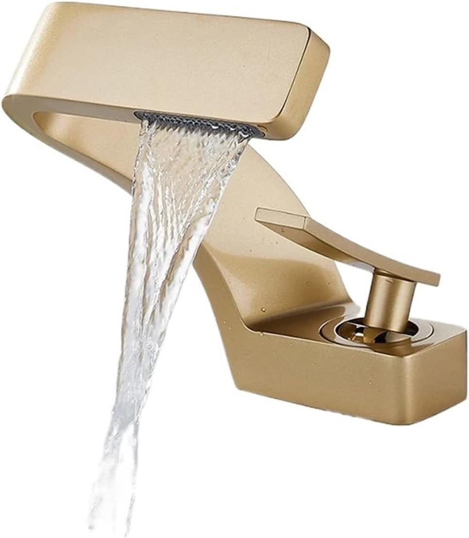 Waterfall Faucet Chrome White Basin Deck Mounted Waterfall Bathroom ...