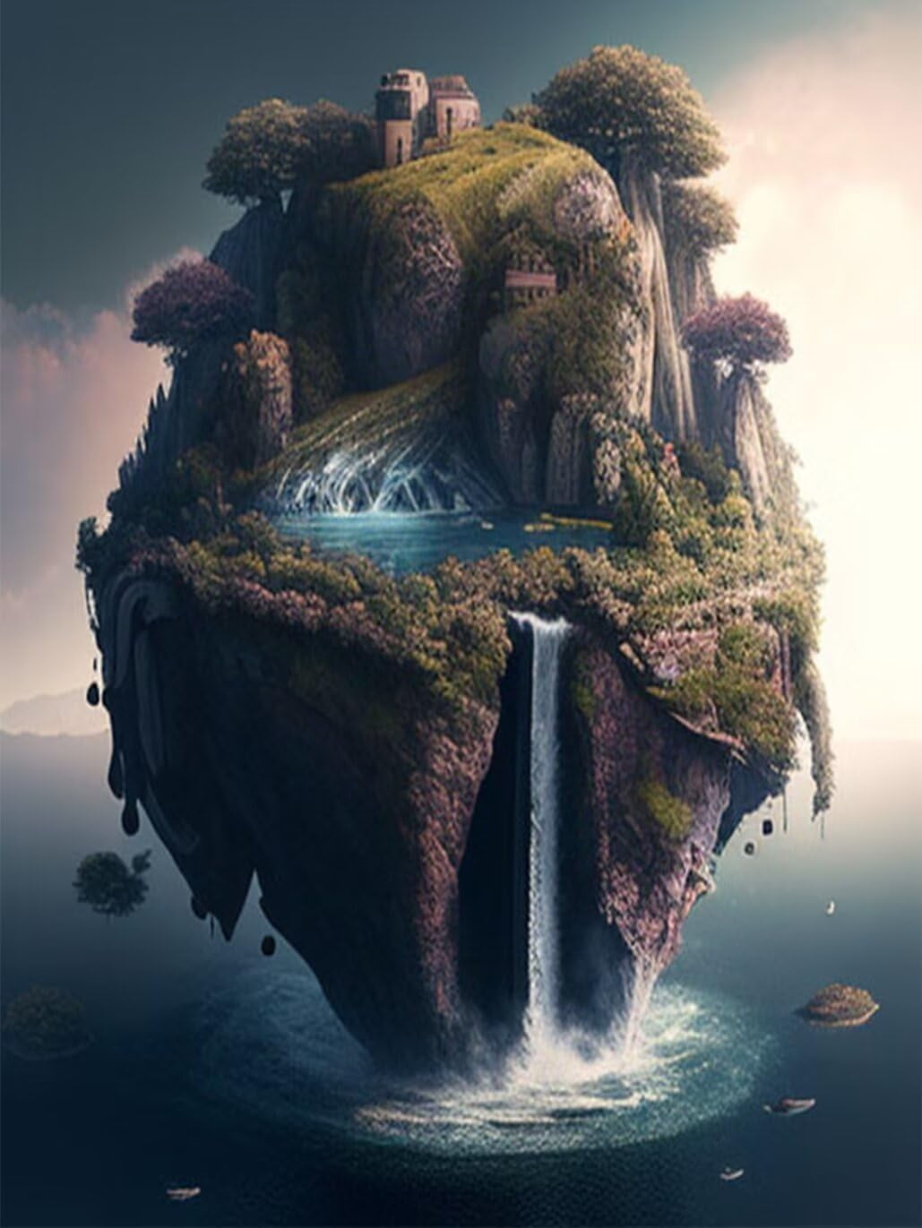 Waterfall Floating Island Wooden Puzzle 1000 Piece Puzzles for Adults ...