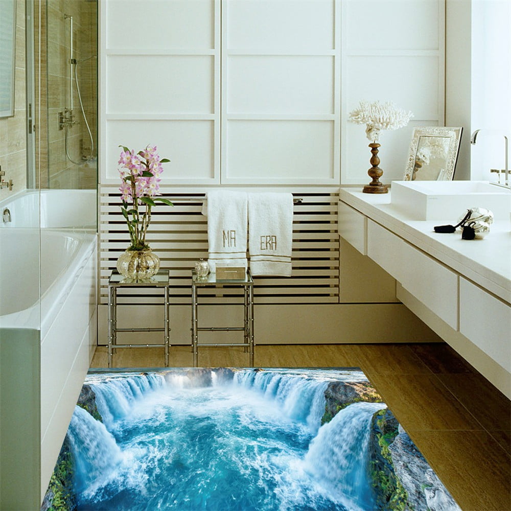 Waterfall Floor Wall Sticker Removable Mural Decals Art Living Room ...