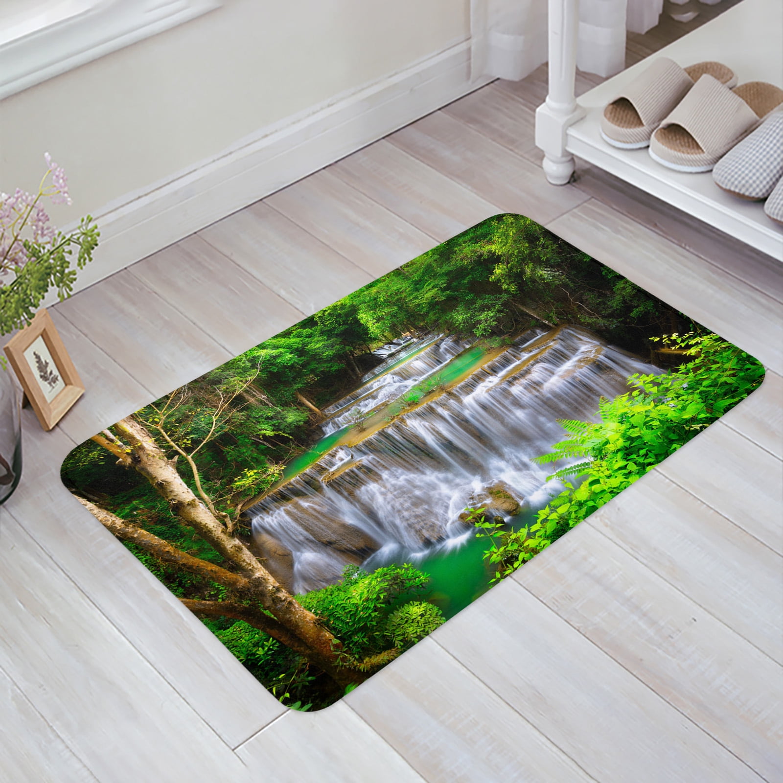 Waterfall Forest Nature Scenery Tropical Entrance Doormat Kitchen Mat ...