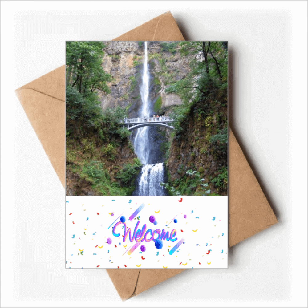 Waterfall Forestry Science Nature Scenery Welcome Back Greeting Cards ...