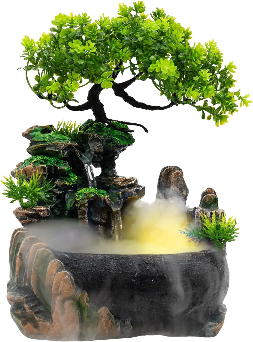Waterfall Fountain Indoor Mini Rockery Waterfall with Led Lights ...