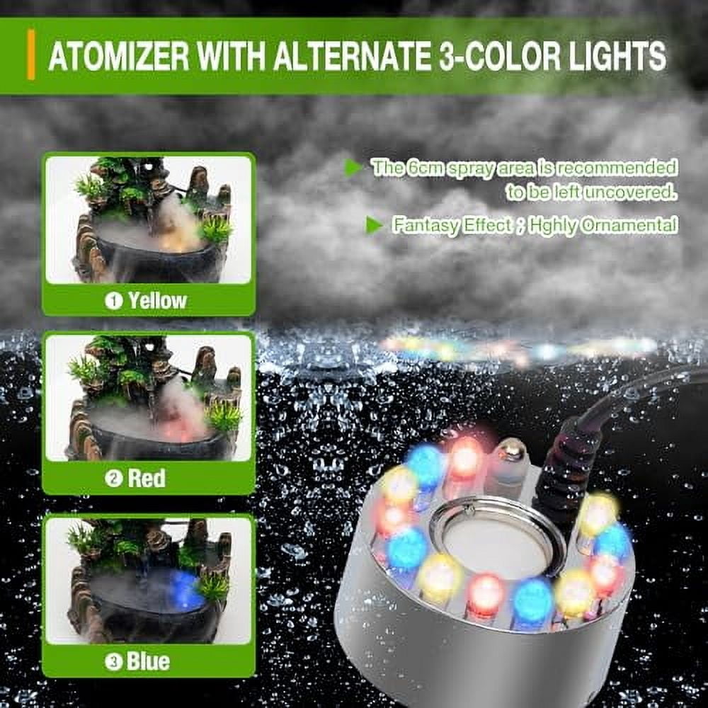 Waterfall Fountain Indoor with LED Lights & Atomizer,Resin Tabletop ...