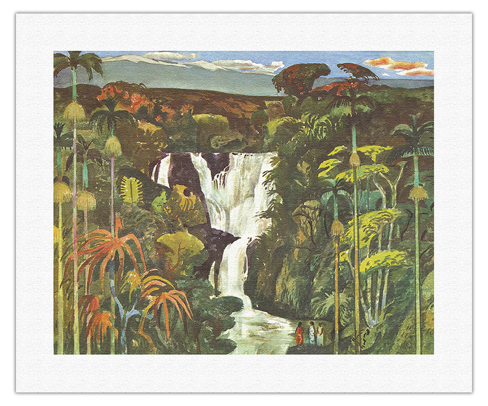 Waterfall - Hamakua Coast Island of Hawaii - United Air Lines - Vintage ...