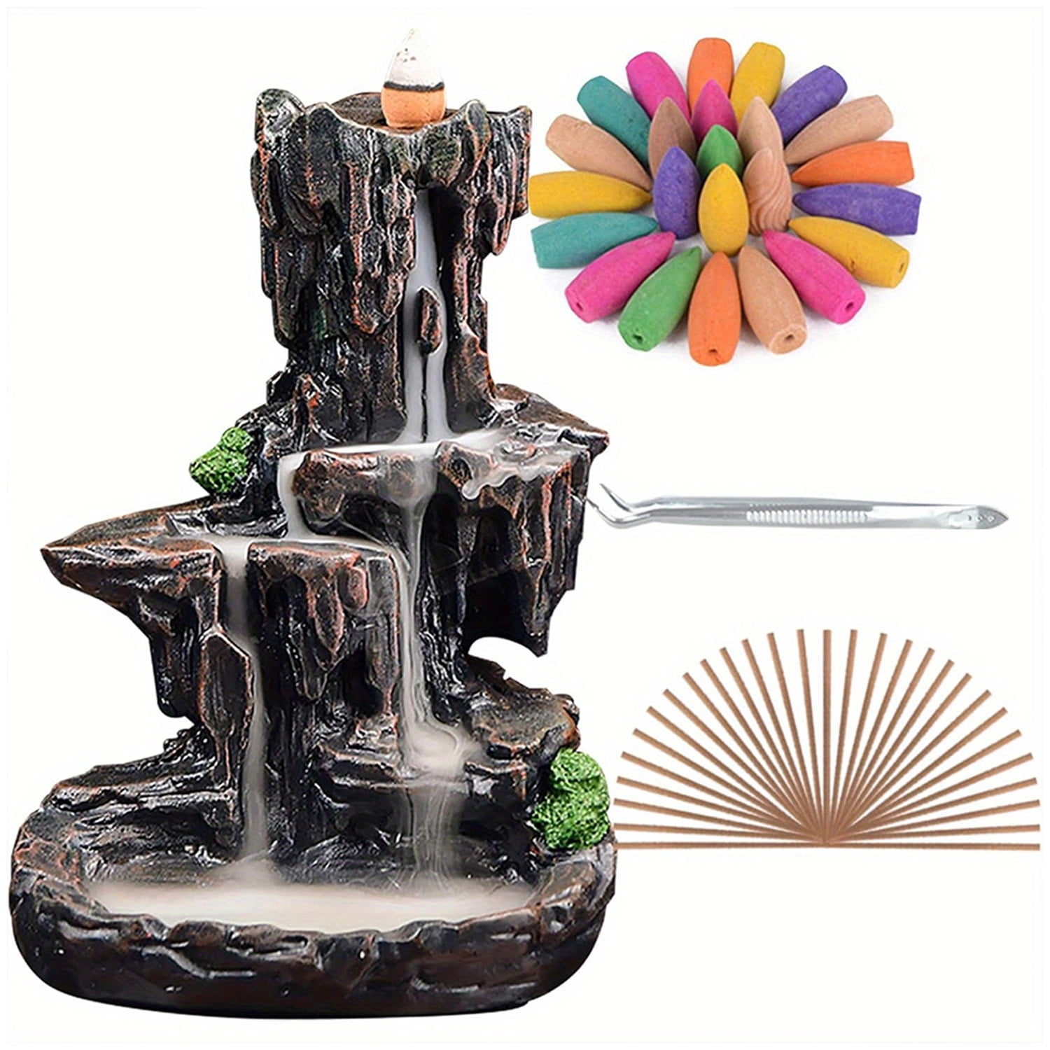 Waterfall Incense Burner, Ceramic Backflow Incense Holder, Incense ...