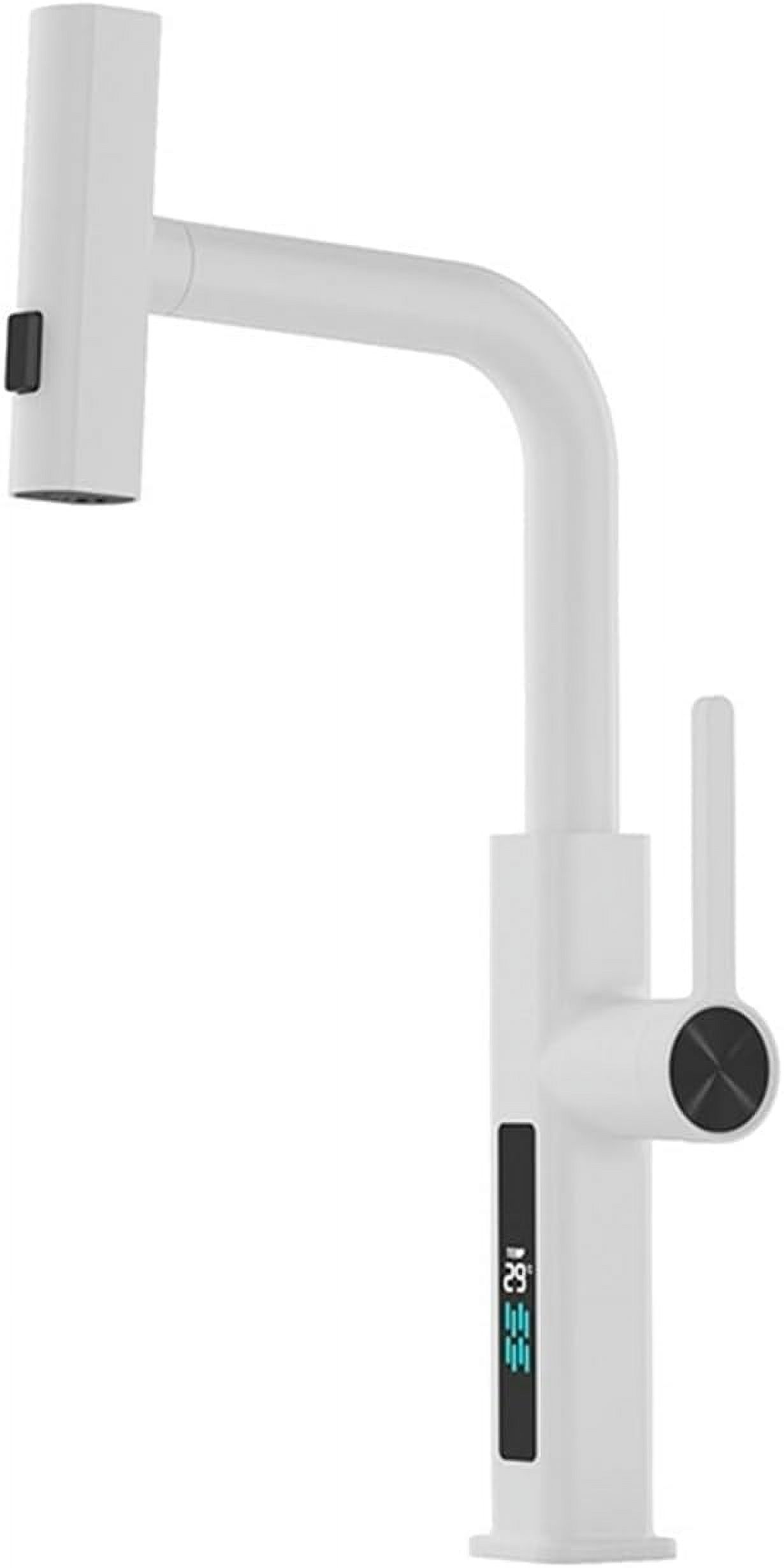 Waterfall Kitchen Faucet Temperature Digital Display Pull Out Stream ...