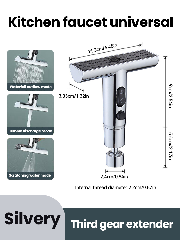 Waterfall Kitchen Faucet Universal Sprayer Bathroom Basin Water Tap ...