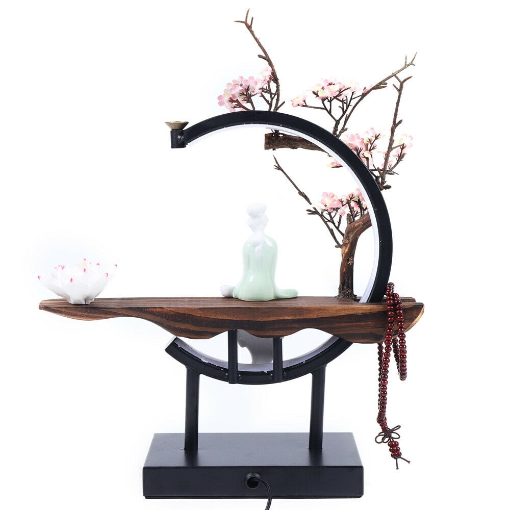 Waterfall LED Backflow Incense Burner Holder Cones Ladies Flower Censer ...