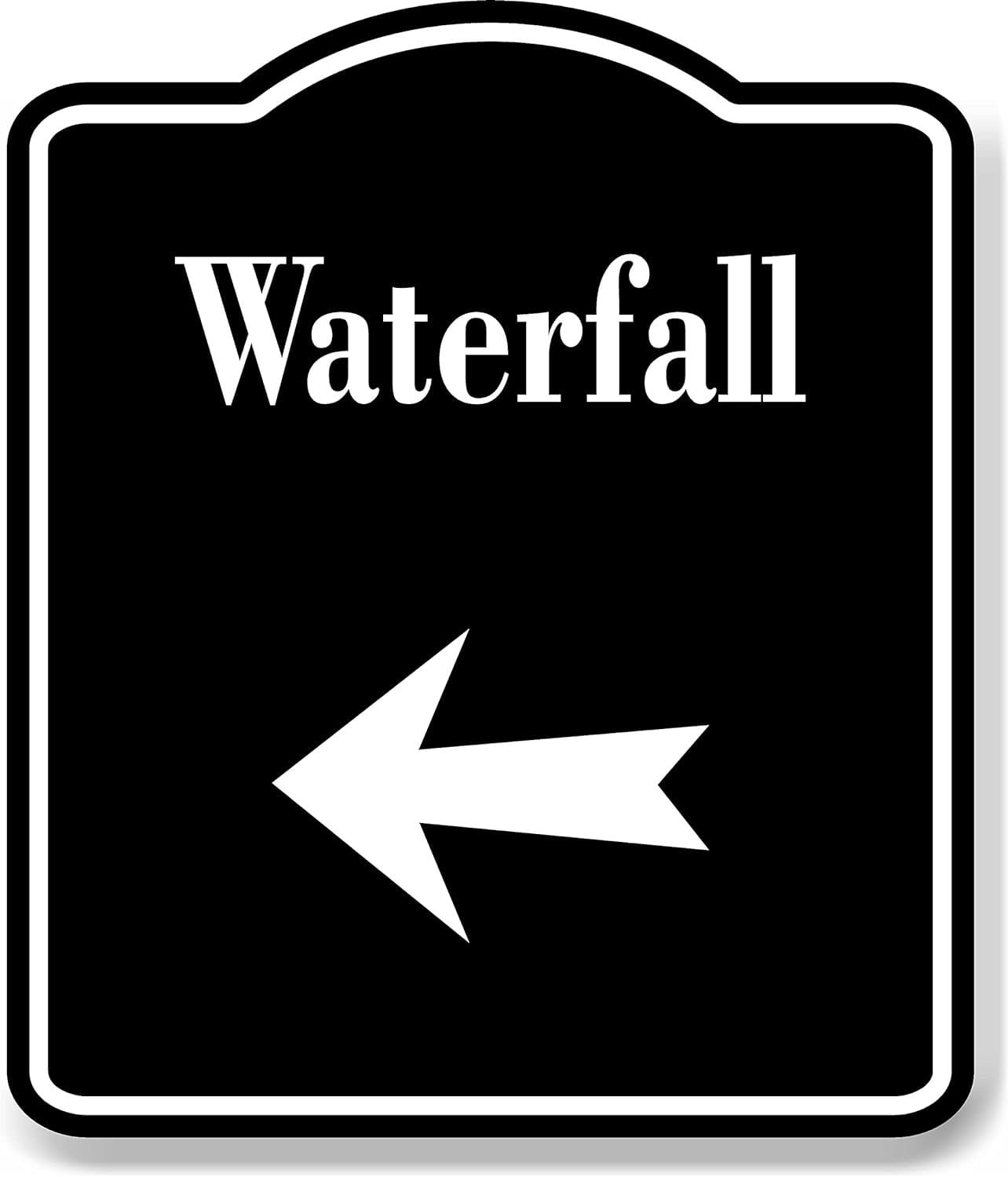 Waterfall Left Arrow BLACK Aluminum Composite Sign, 15"x18" - Walmart.com
