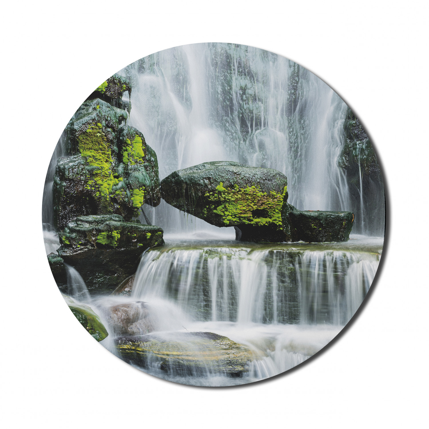 Waterfall Mouse Pad for Computers, Majestic River Blocked Massive Rocks ...