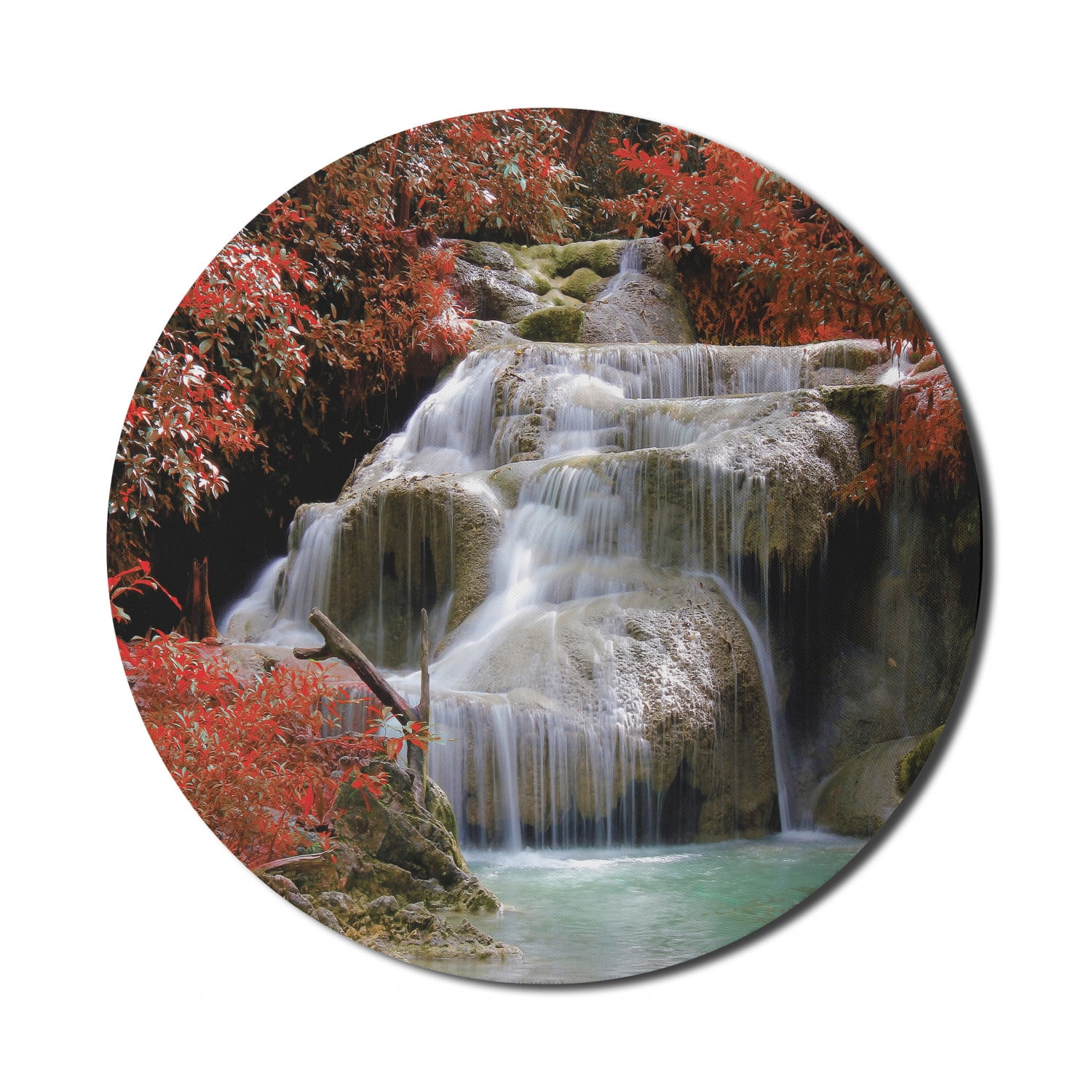 Waterfall Mouse Pad for Computers, Waterfalls Flows Through Giant Rocks ...