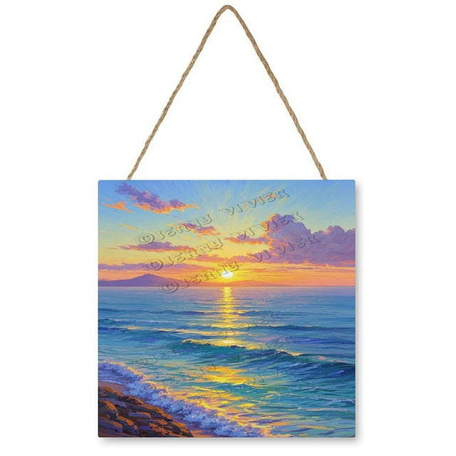 Waterfall Nature 12x12 Inch Wooden Hanging Sign, Custom Wooden Plaque ...