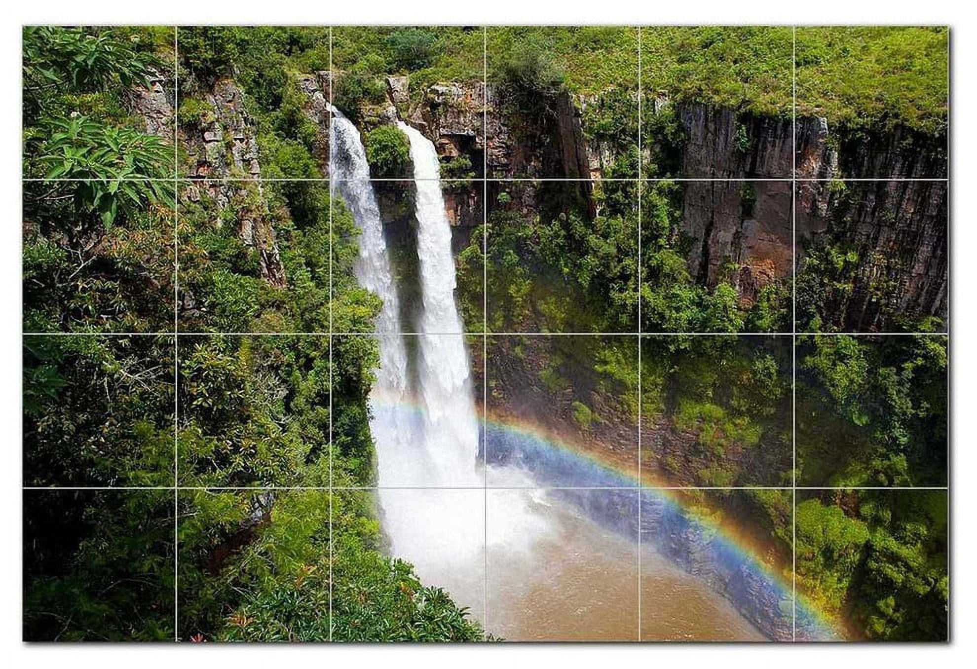 Waterfall Picture Ceramic Tile Mural Kitchen Backsplash Bathroom Shower ...