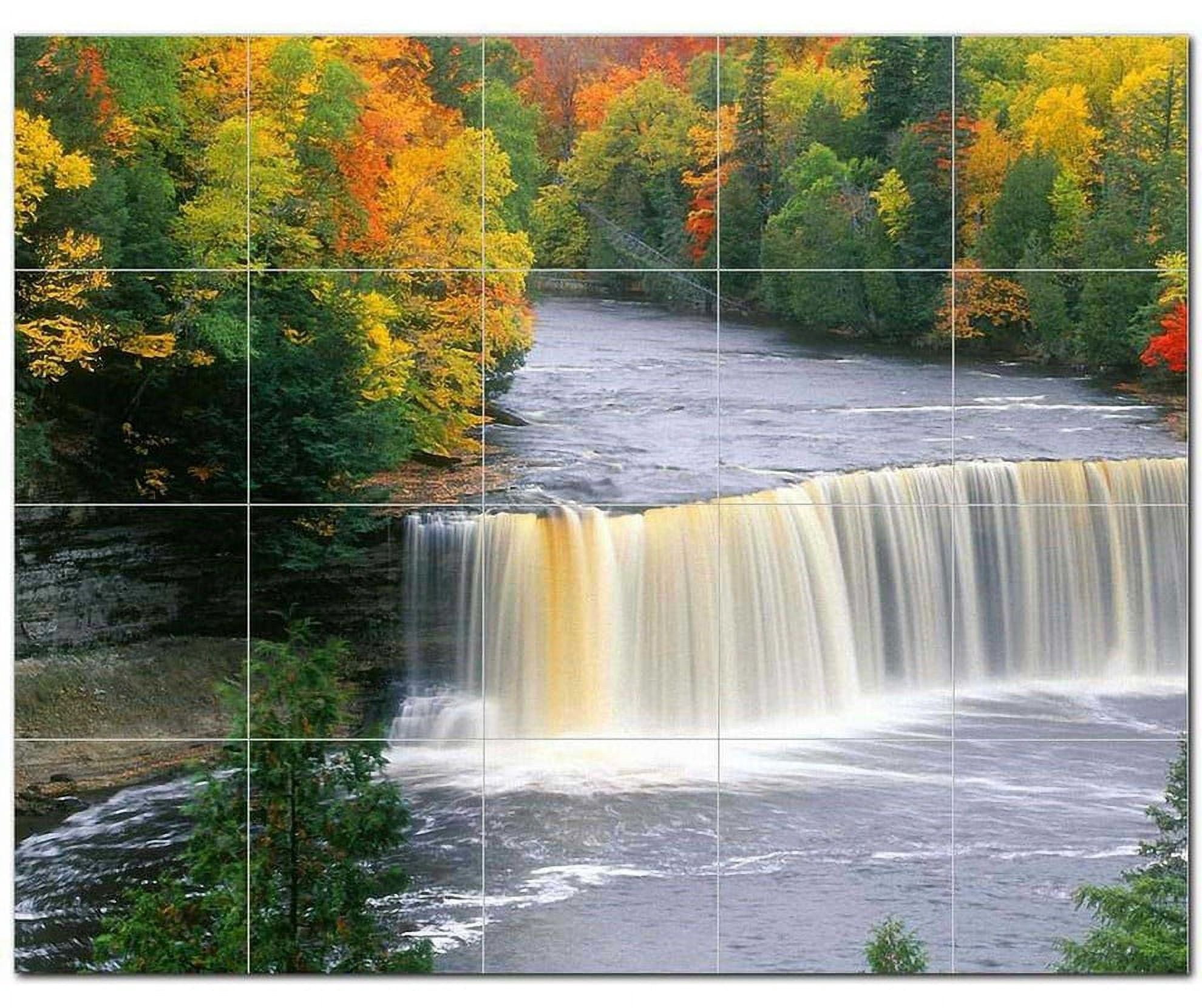 Waterfall Picture Ceramic Tile Mural Kitchen Backsplash Bathroom Shower ...