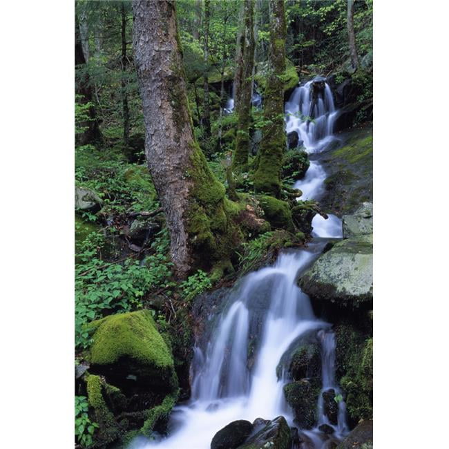 Waterfall Pouring Down Mountainside Poster Print by Natural Selection ...