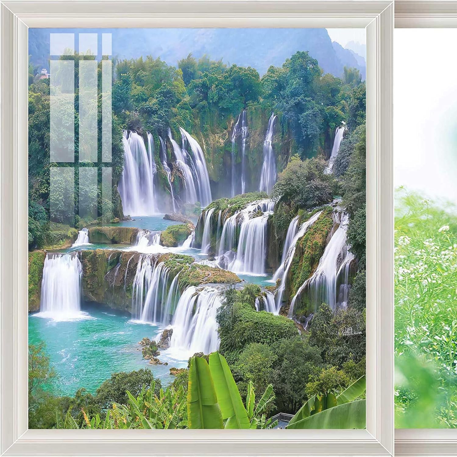 Waterfall Privacy Window Film Green Window Cling Privacy Film Anti Uv ...