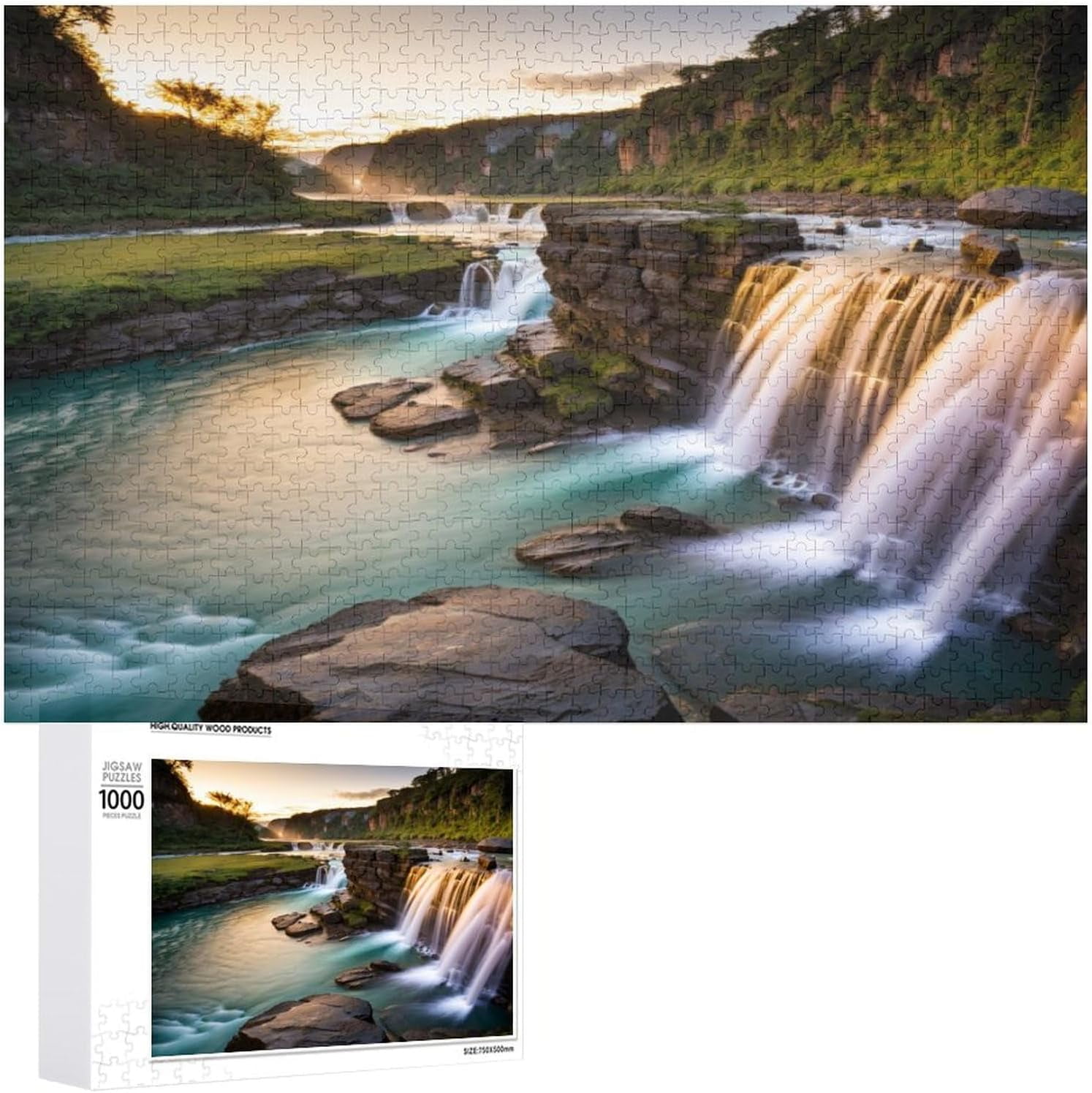 Waterfall Puzzle 1000 Pieces Jigsaw Puzzle, Wooden Jigsaw Nature ...