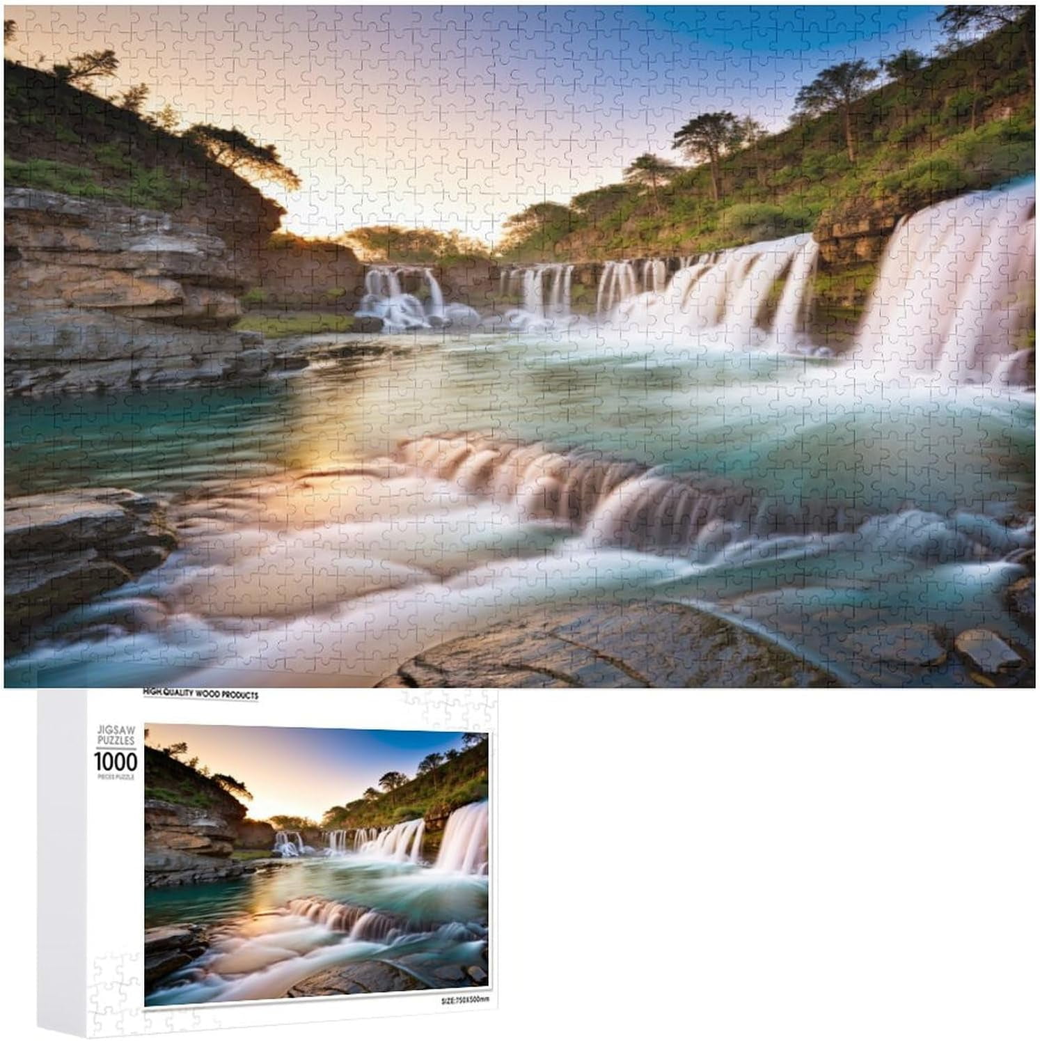 Waterfall Puzzle 1000 Pieces Jigsaw Puzzle, Wooden Jigsaw Nature ...