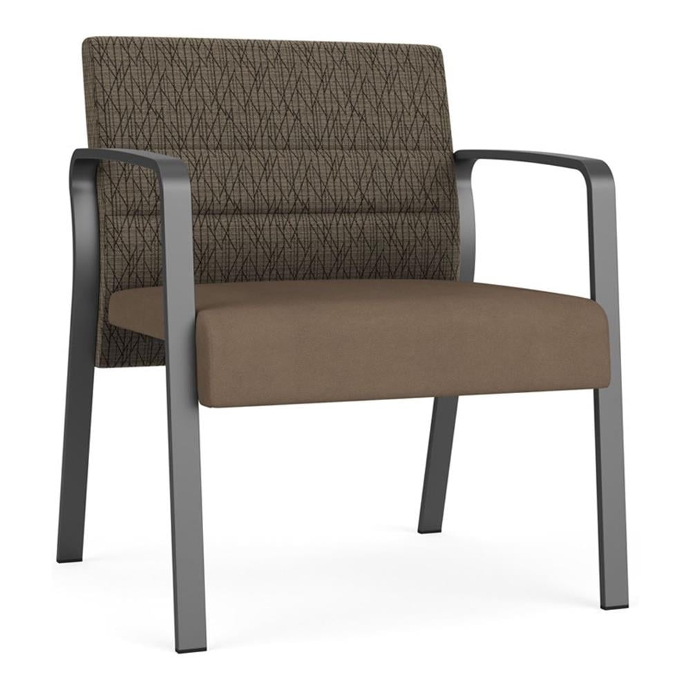 Waterfall Reception Oversize Guest Chair / Charcoal Steel / Brown ...