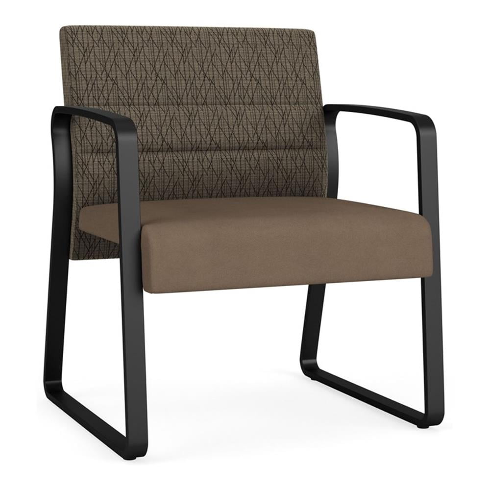 Waterfall Reception Sled Base Oversize Guest Chair / Black Steel ...