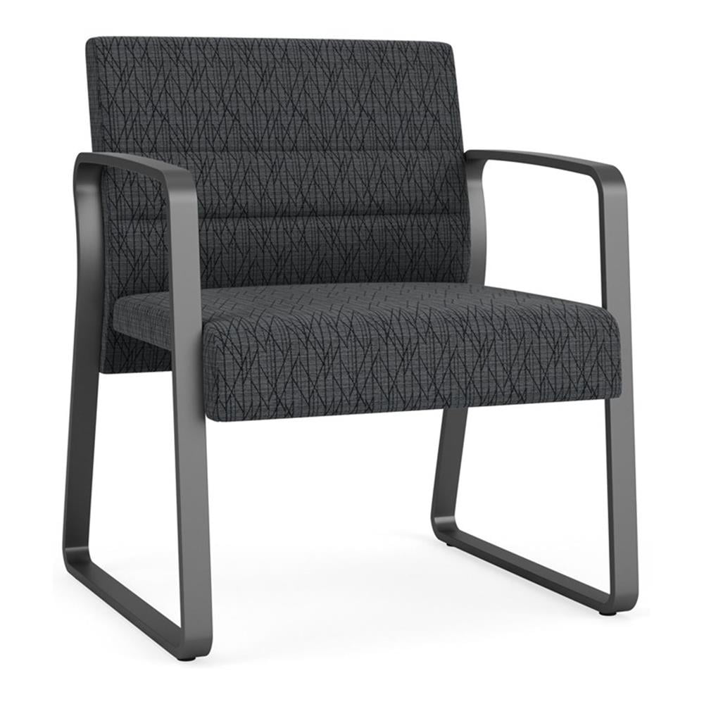 Waterfall Reception Sled Base Oversize Guest Chair / Charcoal Steel ...