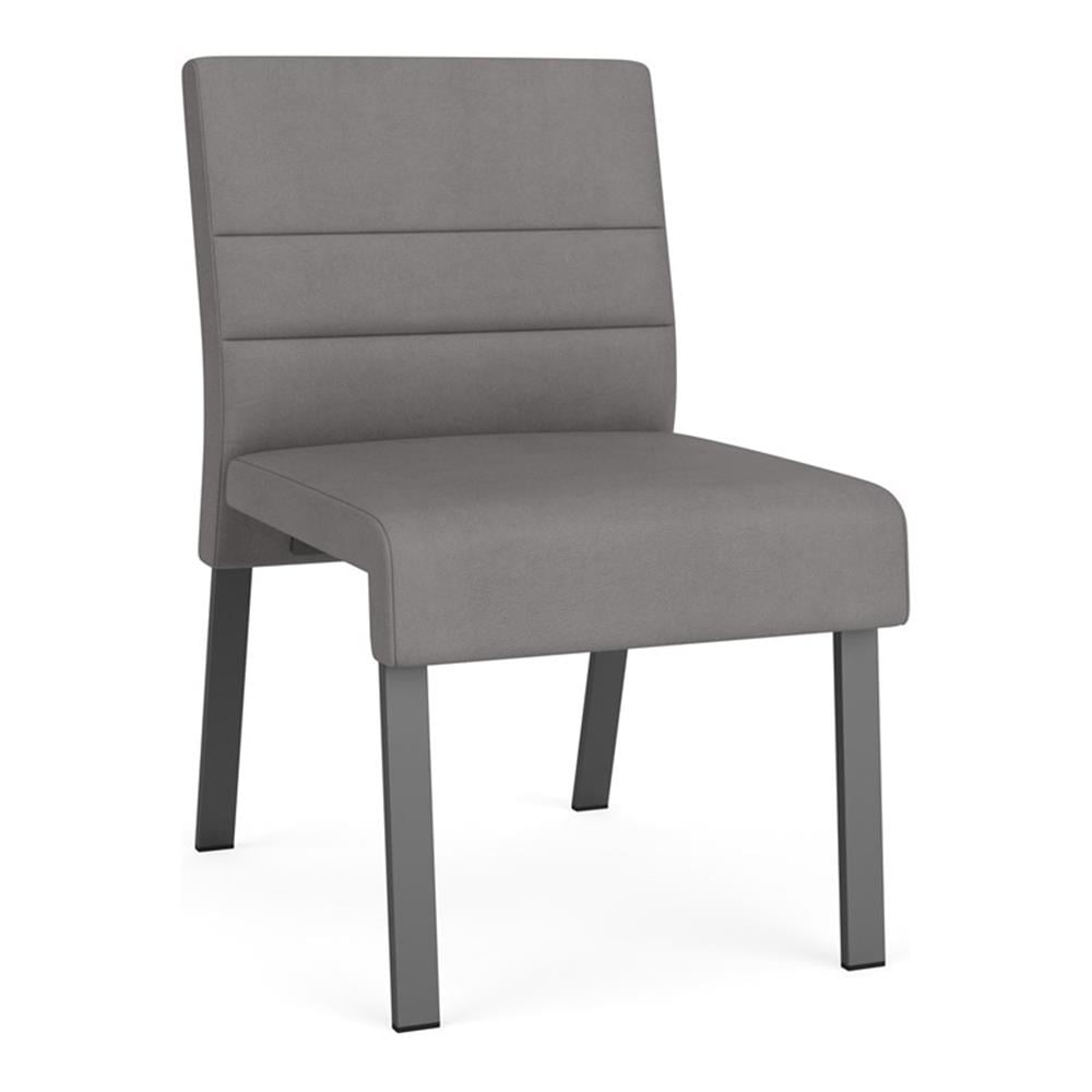 Waterfall Reception Waiting Armless Guest Chair / Charcoal Steel ...
