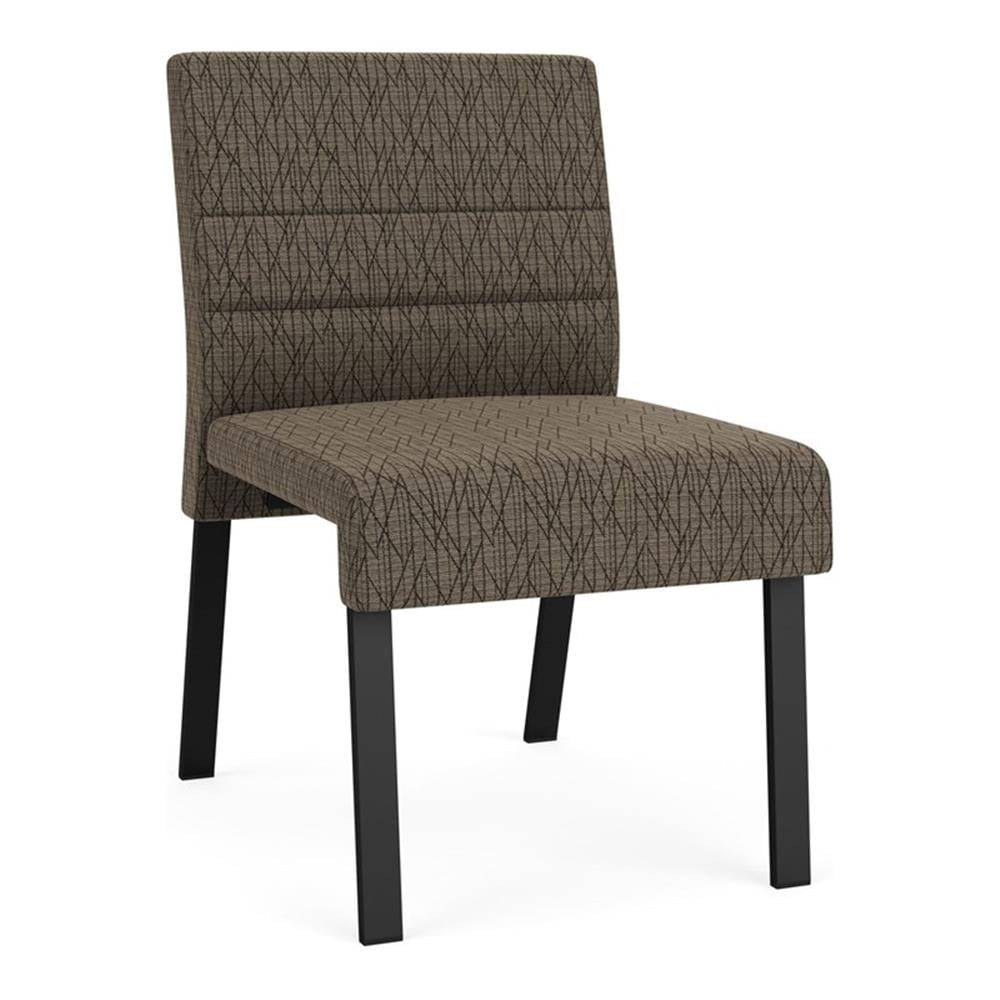 Waterfall Reception Waiting Room Armless Guest Chair / Black Steel ...