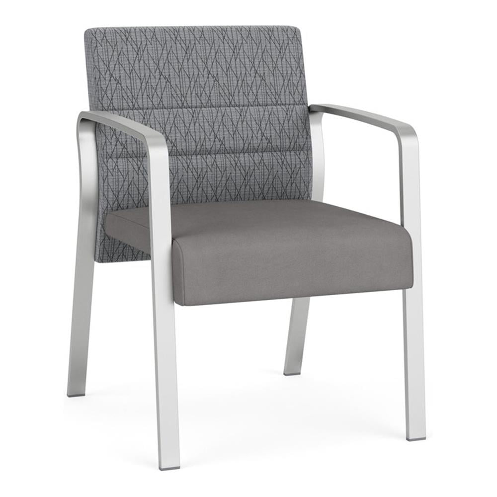 Waterfall Reception Waiting Room Guest Chair / Silver Steel / Gray ...