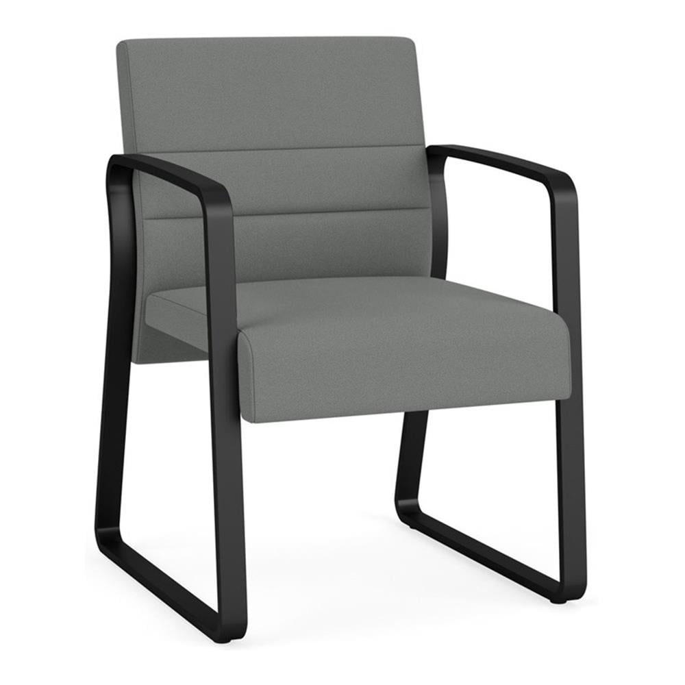 Waterfall Reception Waiting Sled Base Guest Chair / Black Steel / Light ...