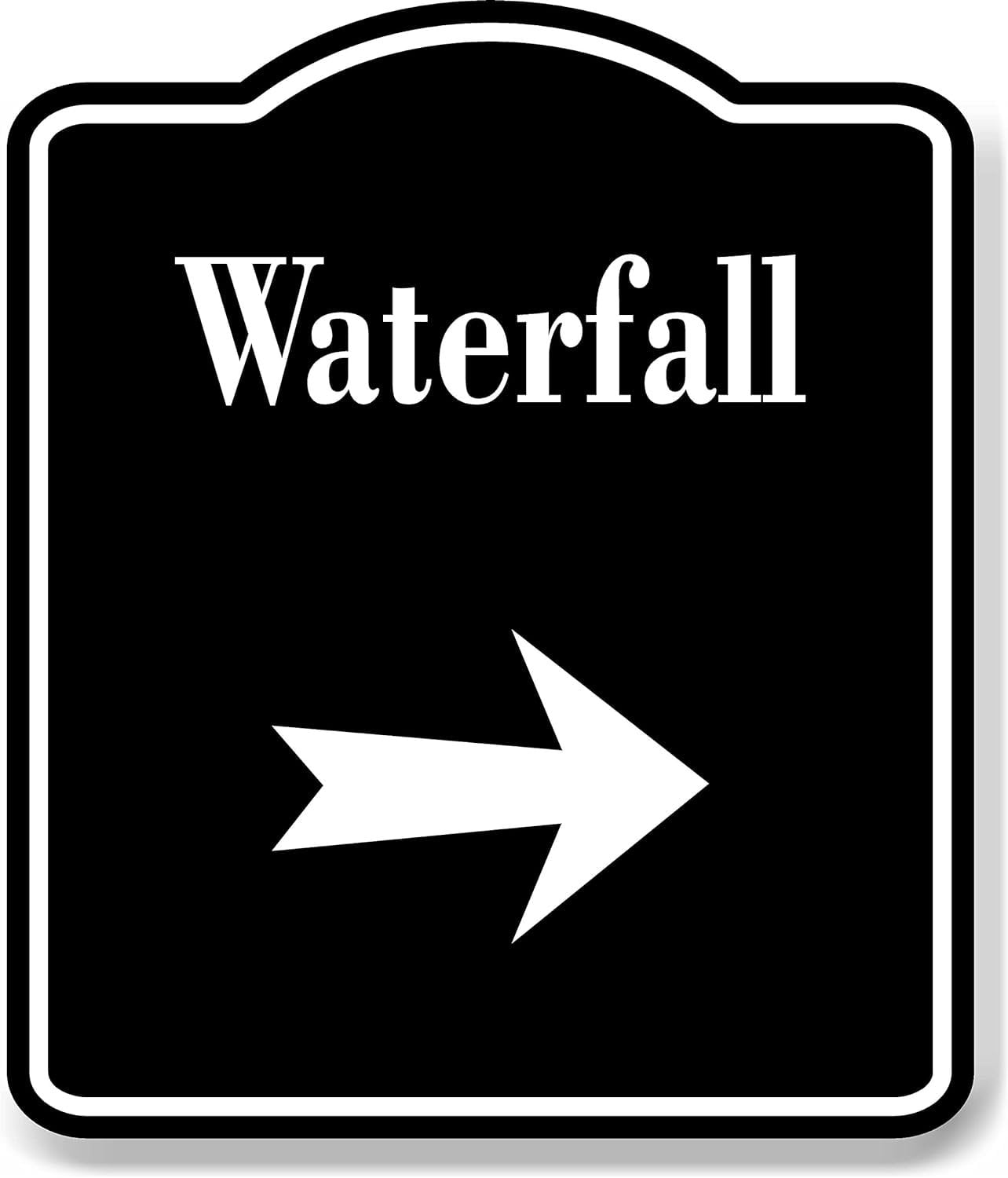 Waterfall Right Arrow BLACK Aluminum Composite Sign, 20"x24" - Walmart.com