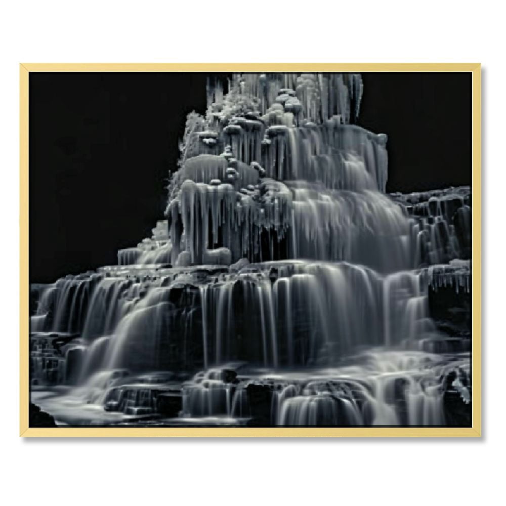 Waterfall River Gothic Style Abstract Posters Modern Black And White ...