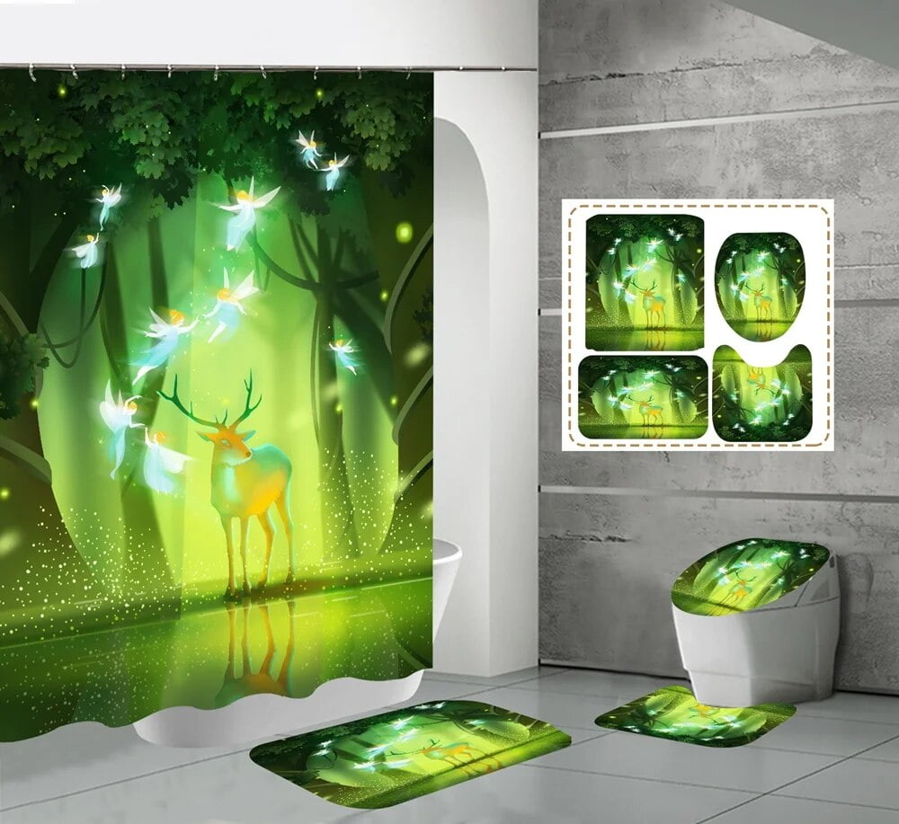 Waterfall Shower Curtains Natural Scenery Bathroom Outdoor Landscape ...