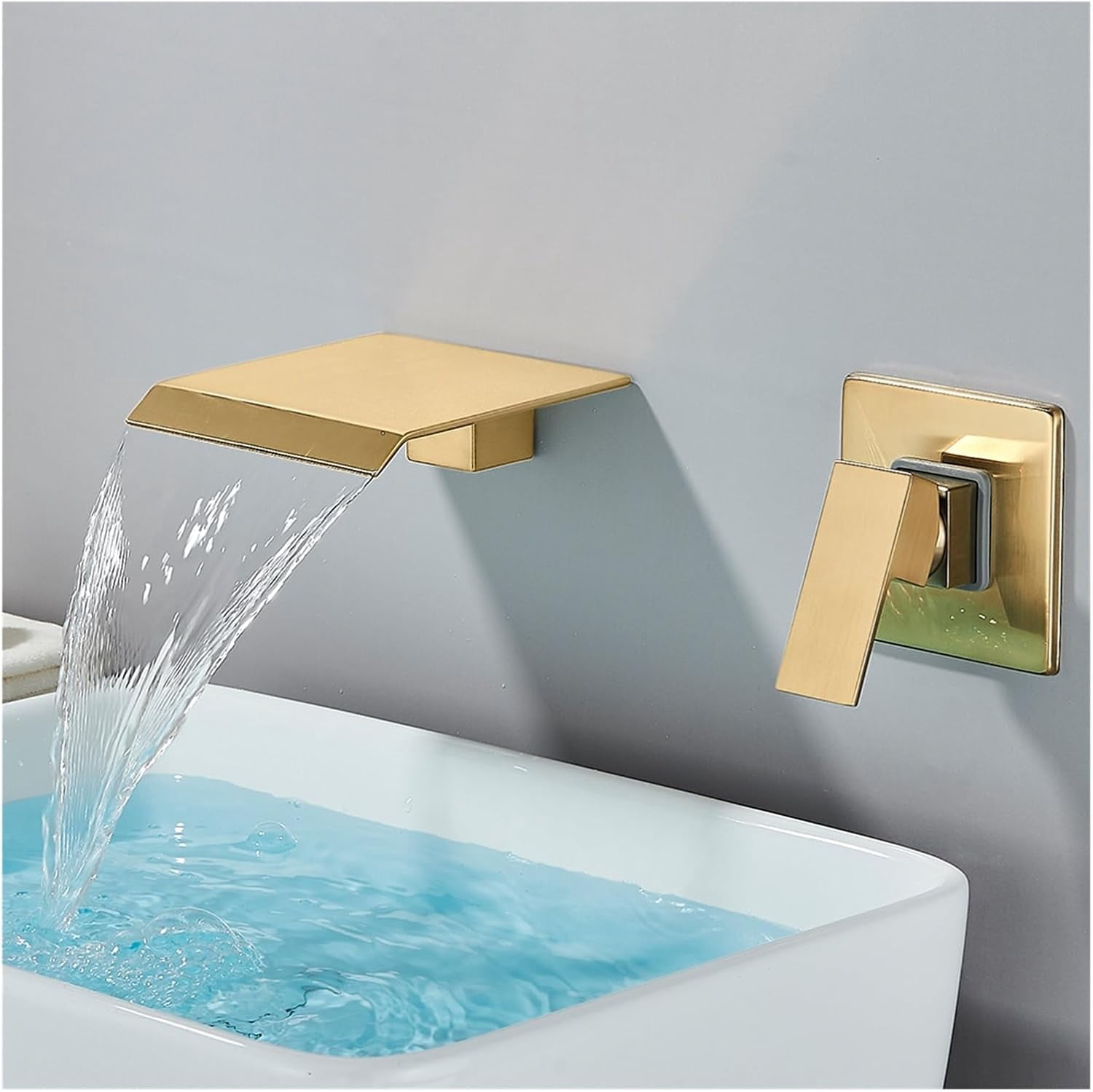 Waterfall Spout Basin Faucet Single Lever Chrome Bathroom Washing Basin ...
