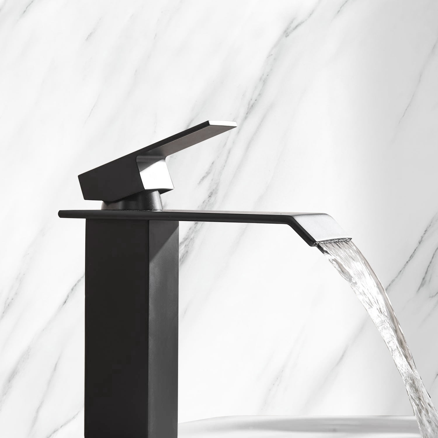 Waterfall Spout Bathroom Faucet,Single Handle Bathroom Vanity Sink ...