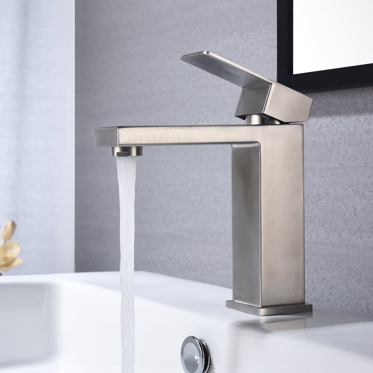 Waterfall Spout Bathroom Faucet,Single Handle Bathroom Vanity Sink ...