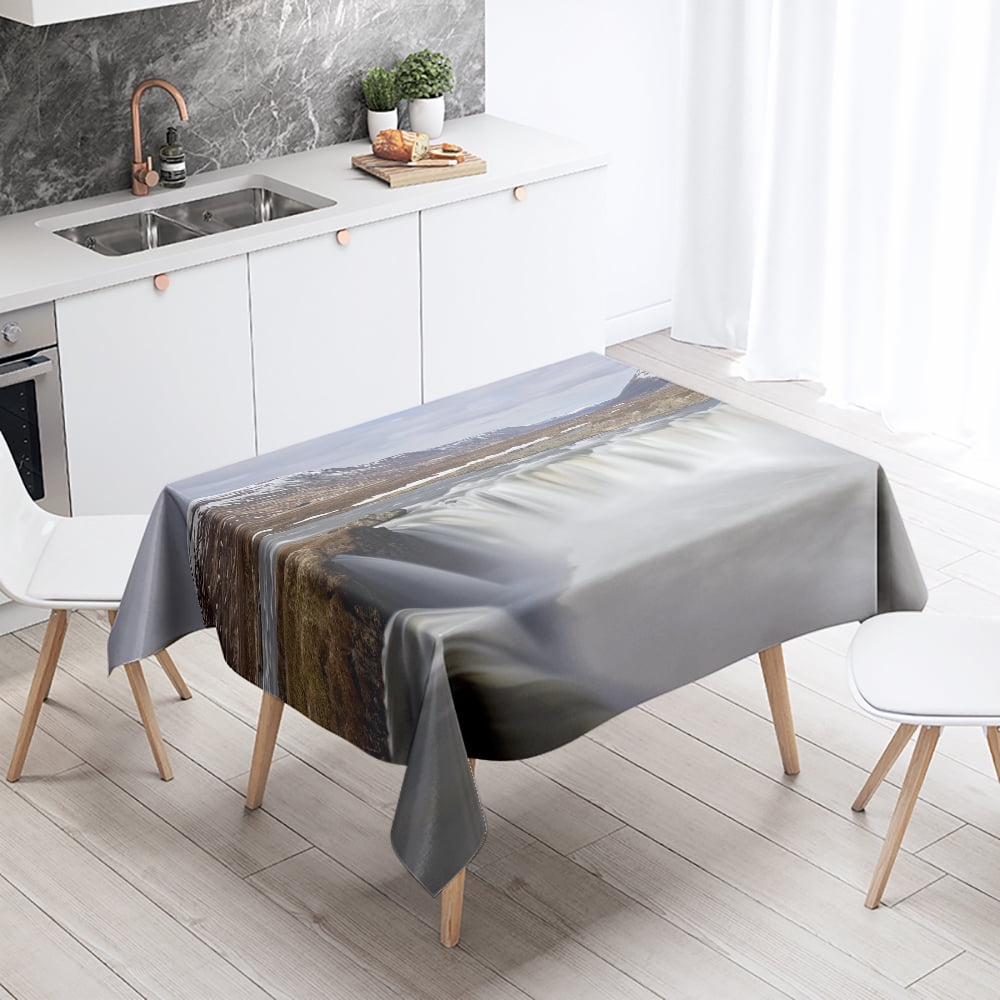 Waterfall Tablecloth Natural Landscape Anti-Stain Waterproof Rectangle ...