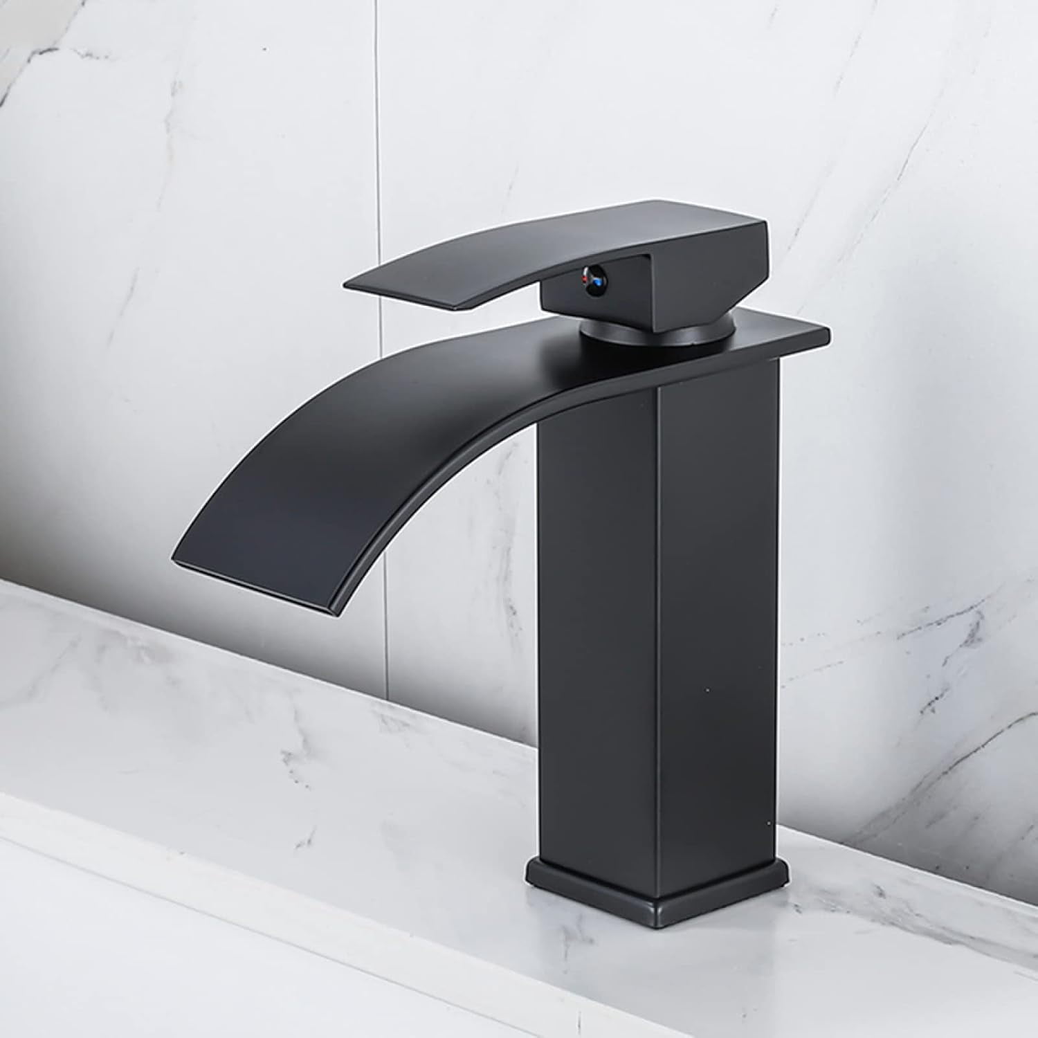 Waterfall Taps for Basin Black, Basin Faucet Stainless Steel, Cold and ...