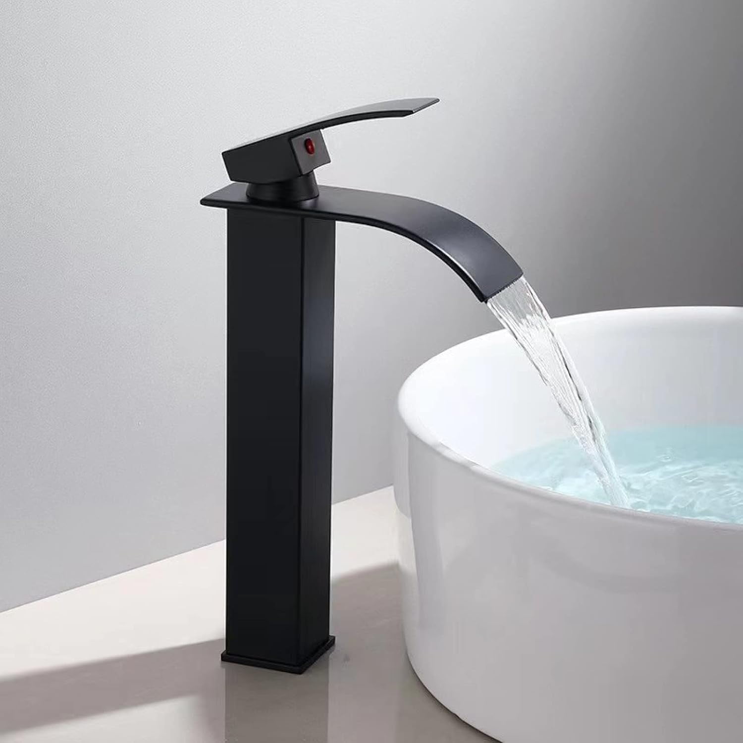 Waterfall Taps for Basin Black, Basin Faucet Stainless Steel, Cold and ...