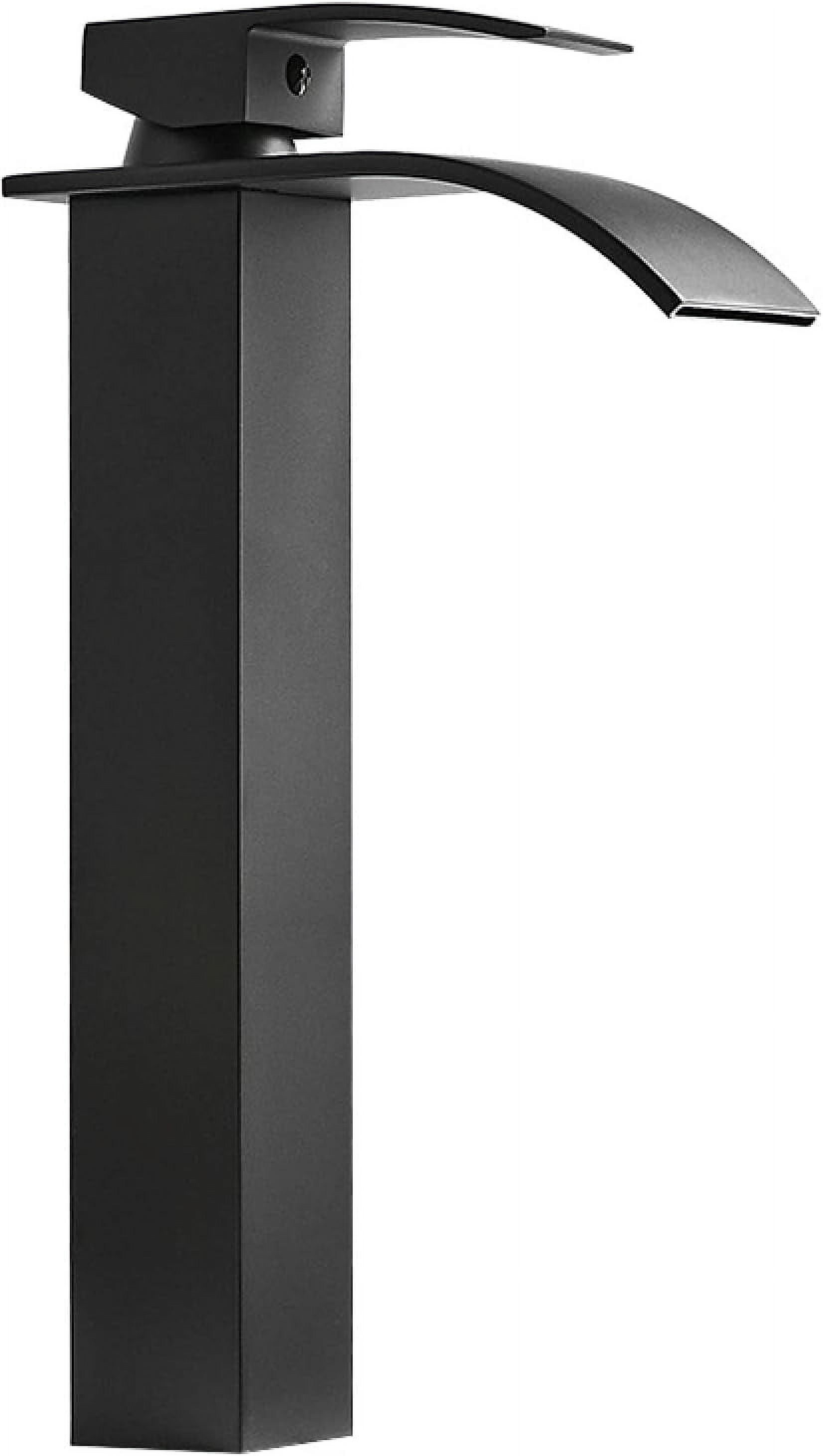 Waterfall Taps for Bathroom Sink Black, Single Lever Hot and Cold Mixer ...