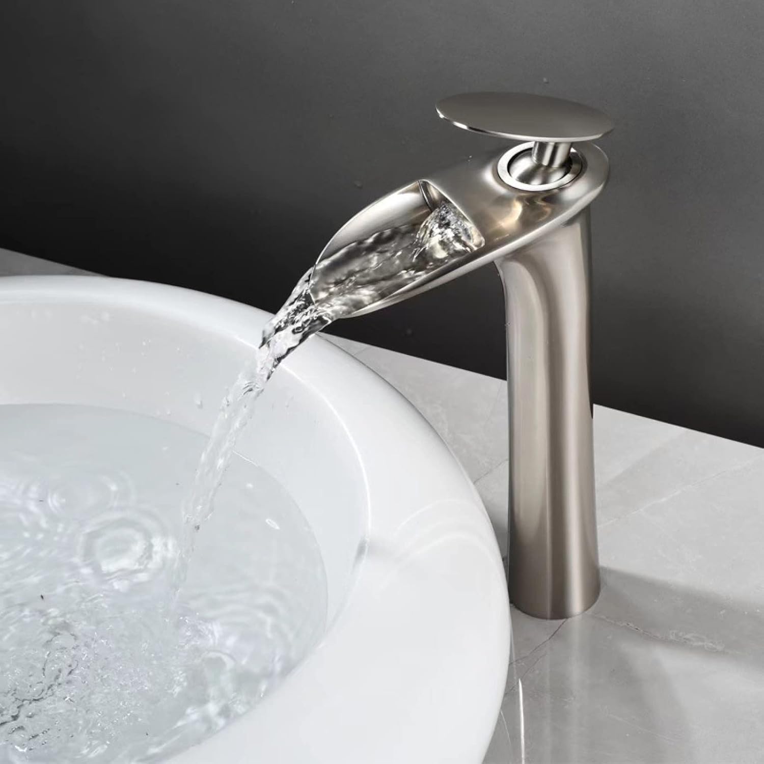 Waterfall Taps for Bathroom Sink, Brass, Basin Taps Hot and Cold Water ...