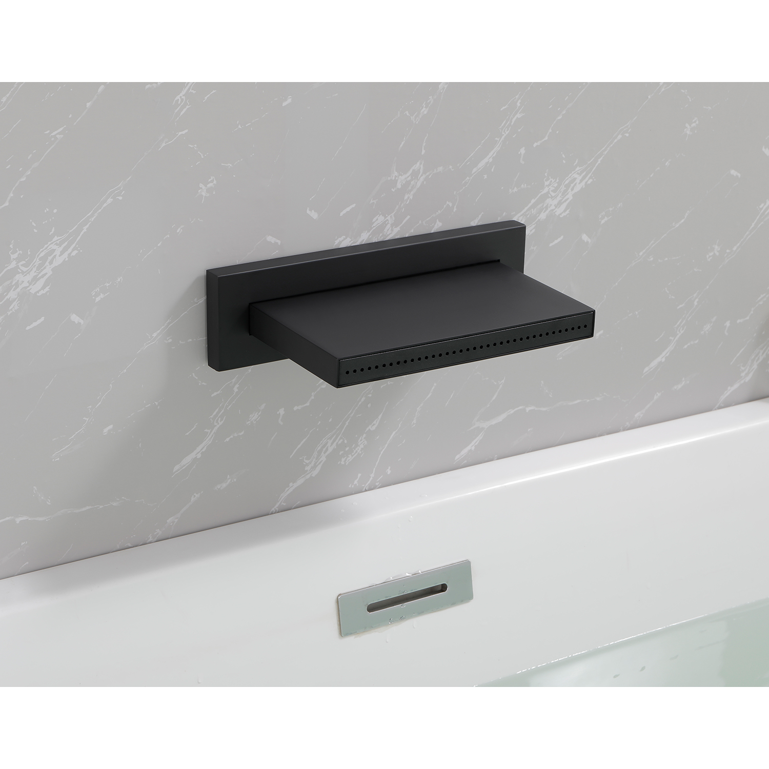 Waterfall Tub Faucet Wall Mount High Flow Bathtub Shower Bathroom Sink ...