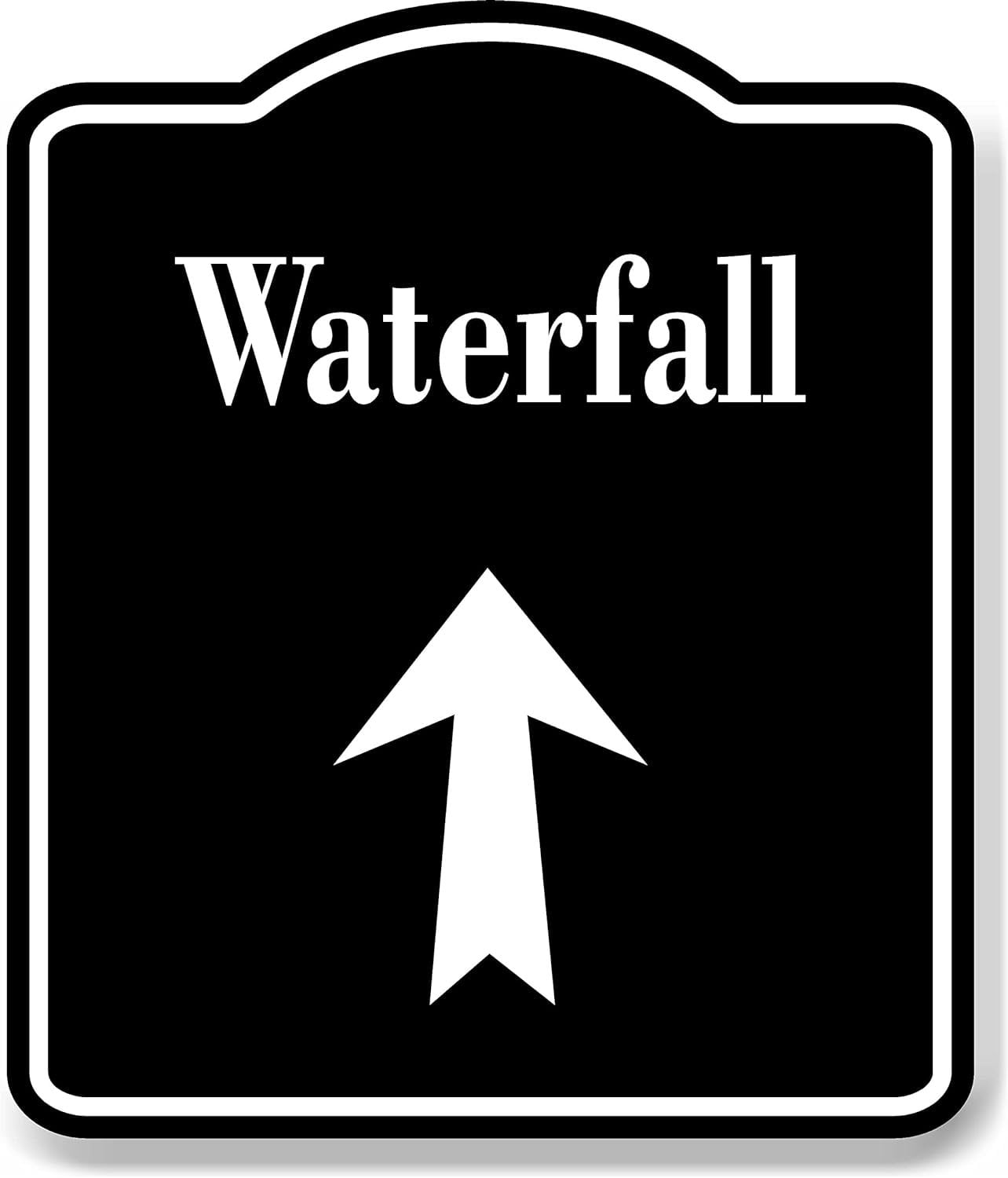 Waterfall Up Arrow BLACK Aluminum Composite Sign, 8.5"x10" - Walmart.com