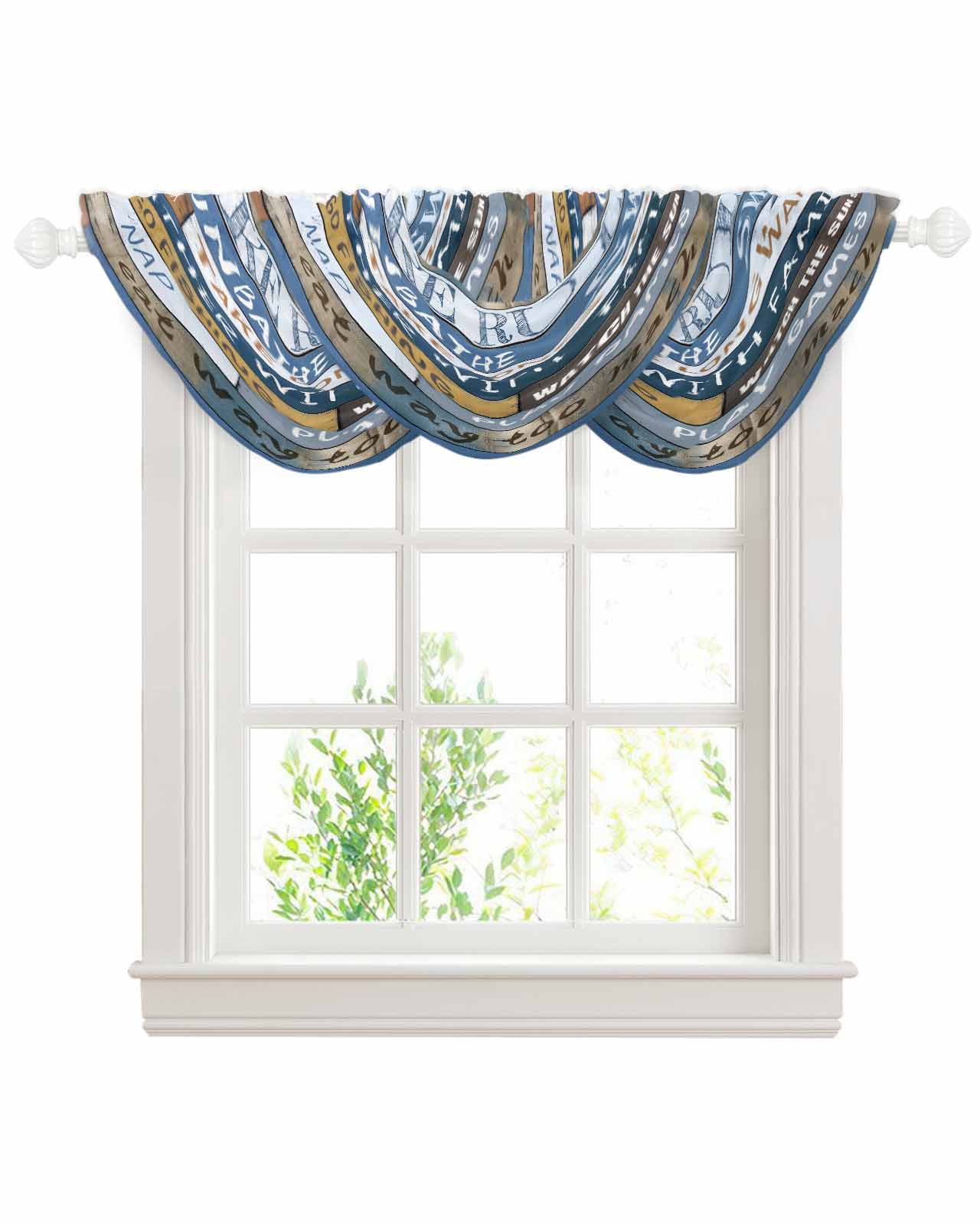 Waterfall Valance Curtains Lake Farmhouse Sheer Swag Valance for Window ...