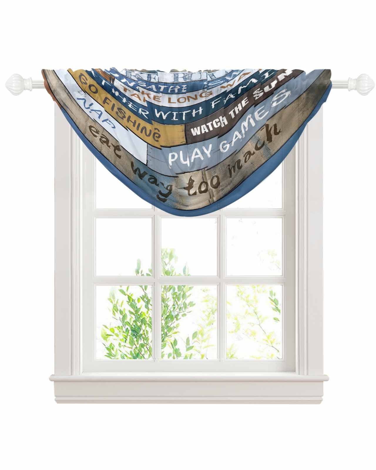 Waterfall Valance Curtains Lake Farmhouse Sheer Swag Valance for Window ...
