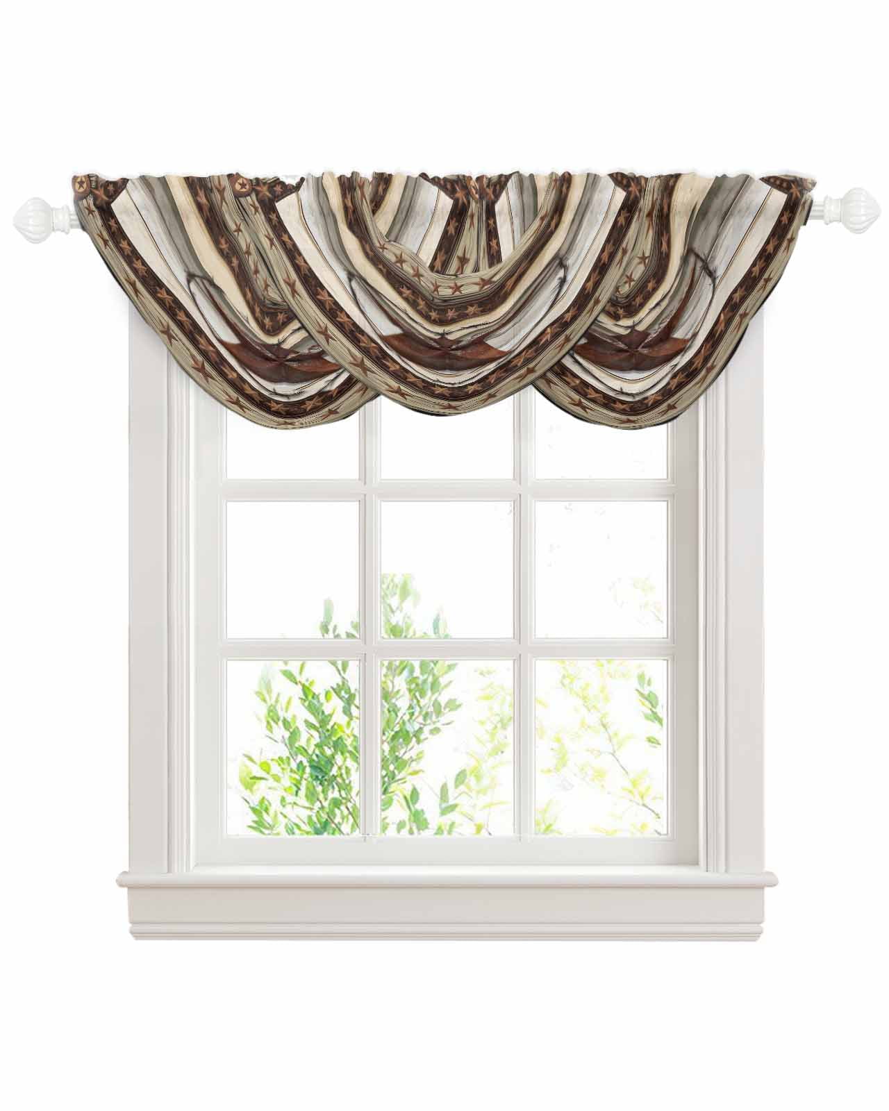 Waterfall Valance Curtains Texas Star Farm Sheer Swag Valance for ...