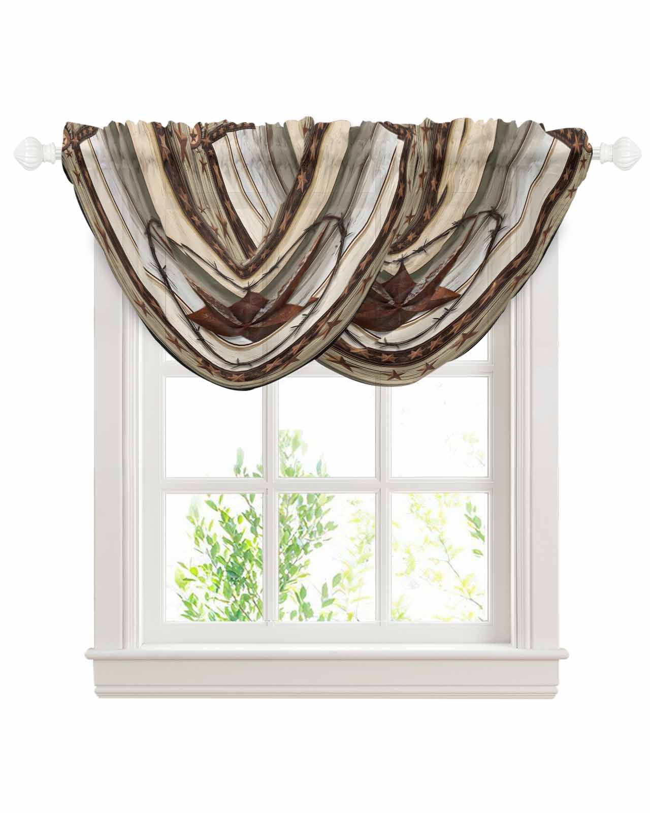 Waterfall Valance Curtains Texas Star Farm Sheer Swag Valance for ...
