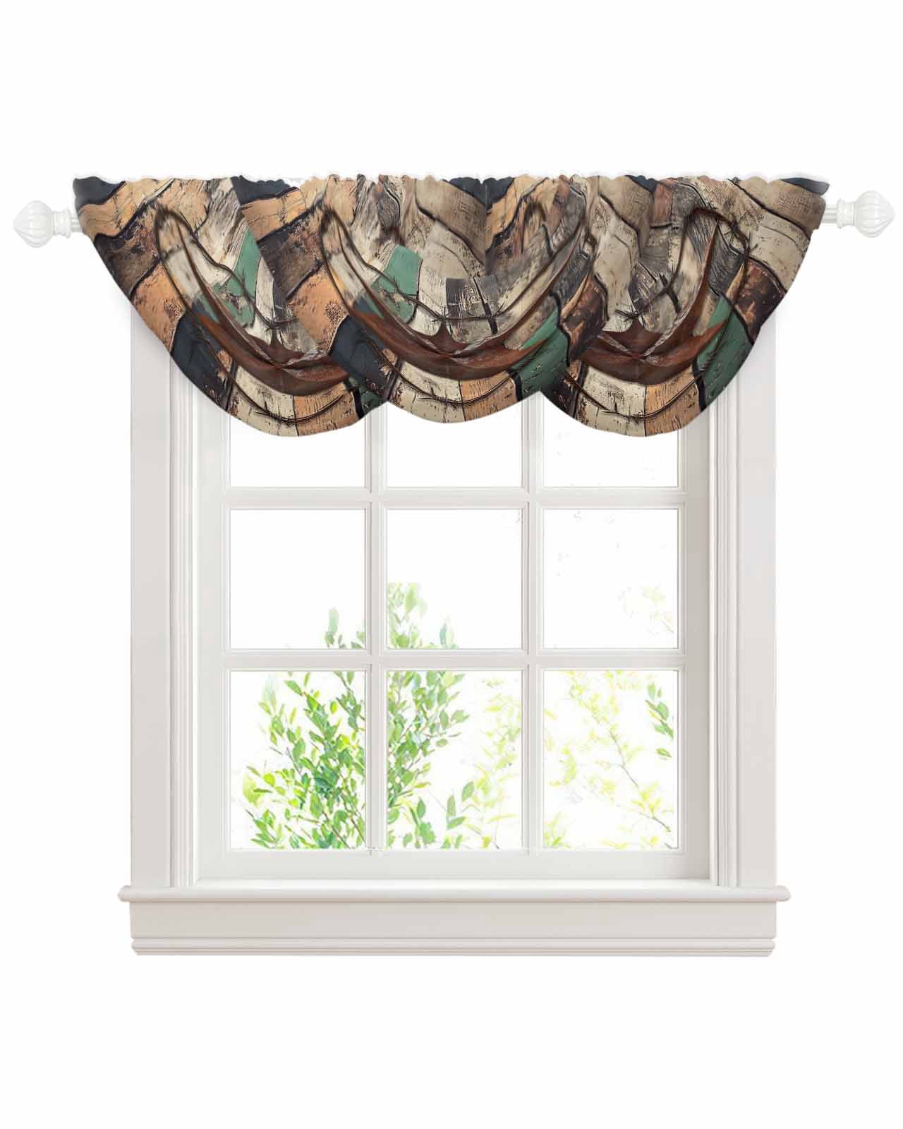 Waterfall Valance Curtains Western Texas Stars Sheer Swag Valance for ...