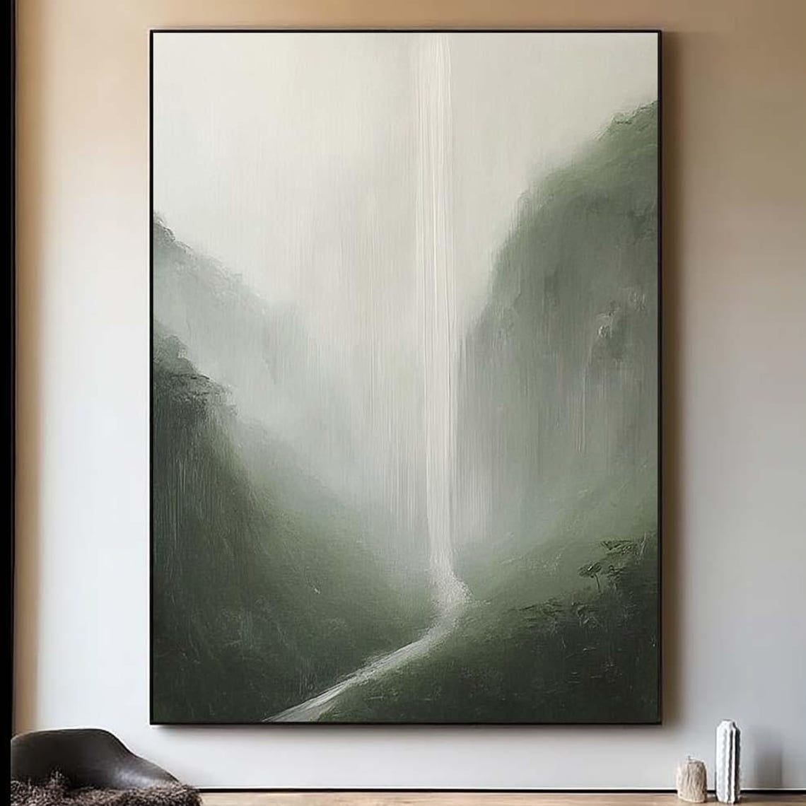 Waterfall Wall Art, Waterfall Wall Decor, Waterfall Landscape Art ...