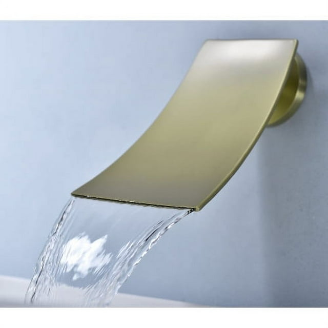 Waterfall Wall Mount Bathroom Sink Faucet, Modern Single Handle 2 Hole ...