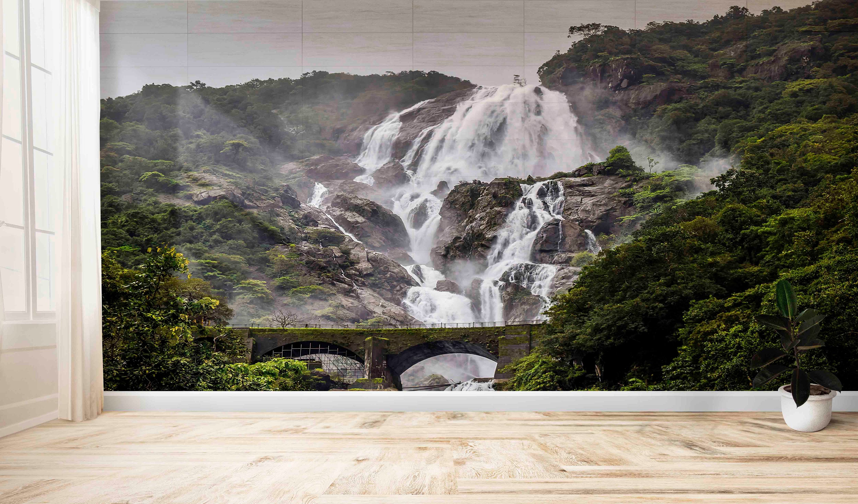 Waterfall Wall Painting, 3d Wallpaper, Wallpaper Wall Art, Custom ...